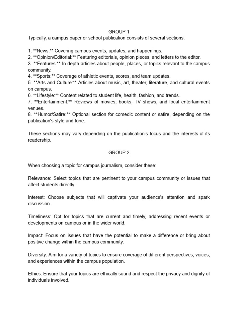 Campus Paper | Download Free PDF | Mass Media | Newspapers