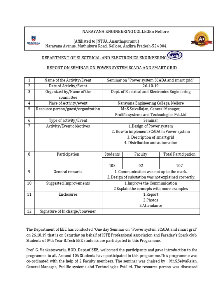 Seminar On Power System Scada And Smart Grid Pdf Smart Grid Scada