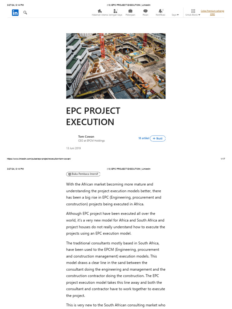 EPC PROJECT EXECUTION - LinkedIn | PDF | Outsourcing | Procurement