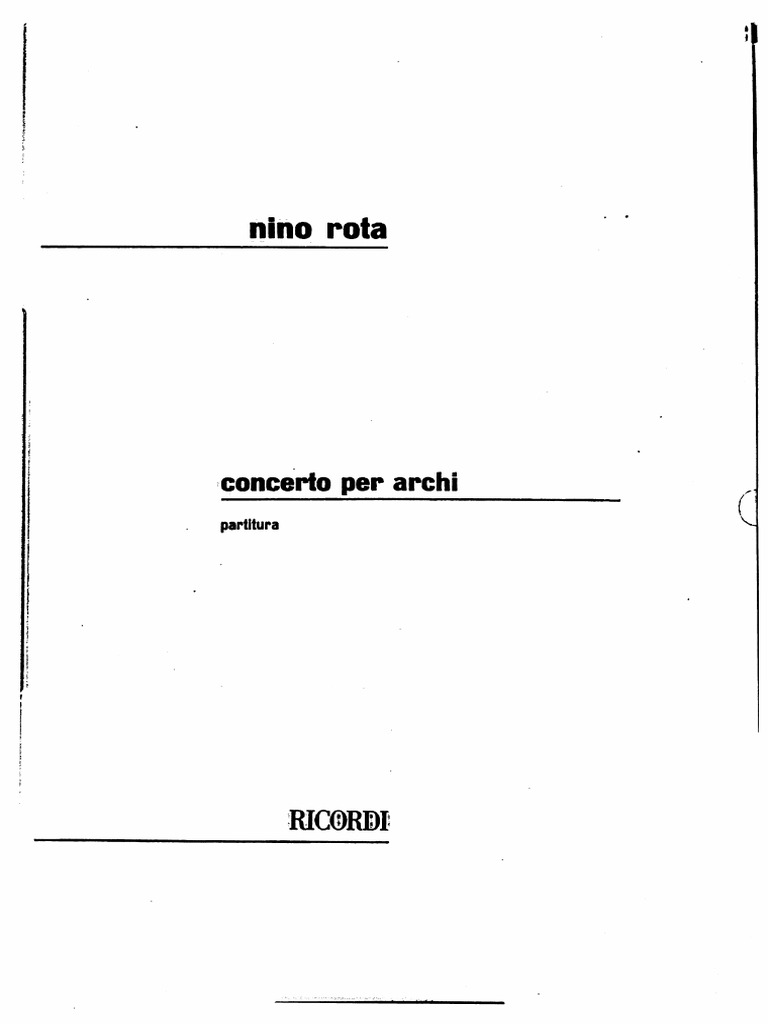 Rota Concerto Archi Partitura | PDF