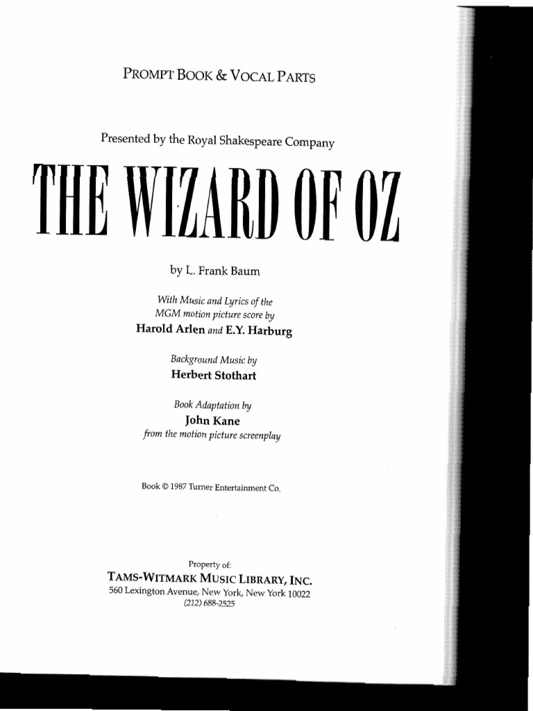 Wizard of Oz Script | PDF