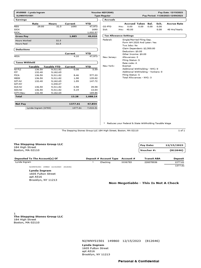 12 - 15 Pay Statement | PDF | Economy Of The United States | Economies