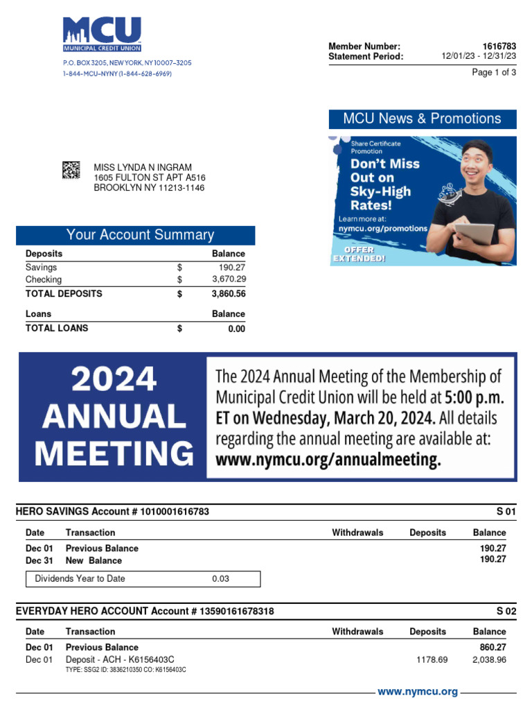 MCU - Statement 7 | PDF | National Credit Union Administration ...