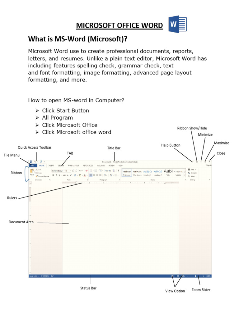 Fifth Day in Computer Class (Ms-Word Intoduction and Ms-Word Home Tab) | PDF | Microsoft Word ...