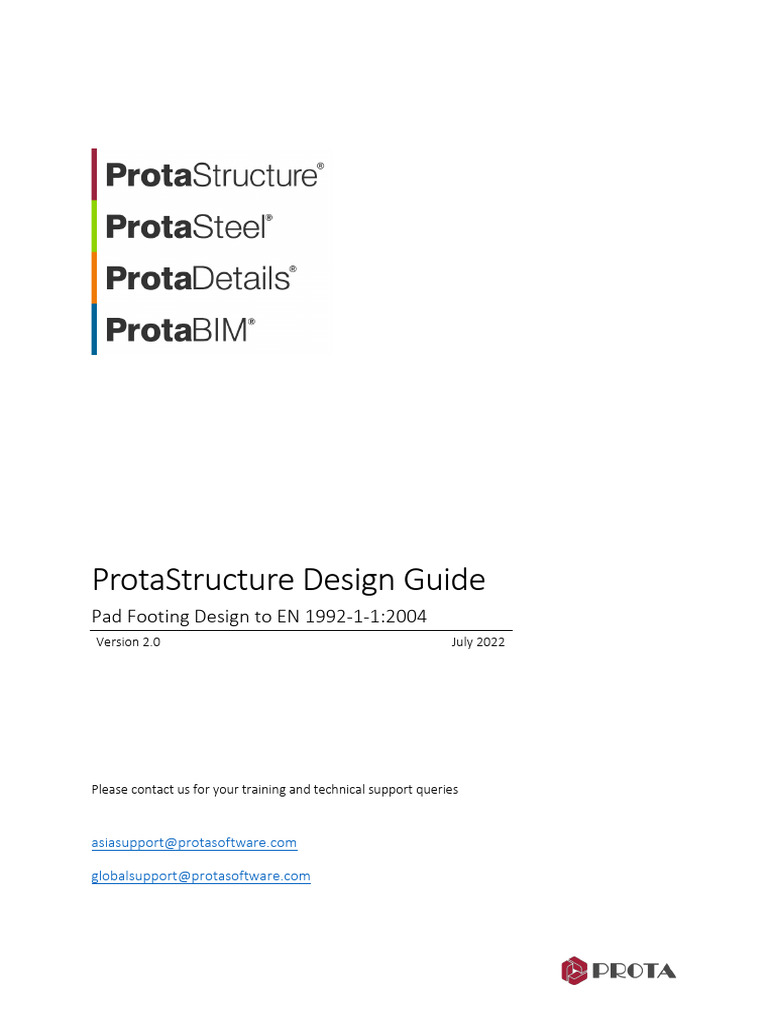 Protastructure Design Guide Pad Footing Design To Ec2 | PDF | Stress (Mechanics) | Shear Stress