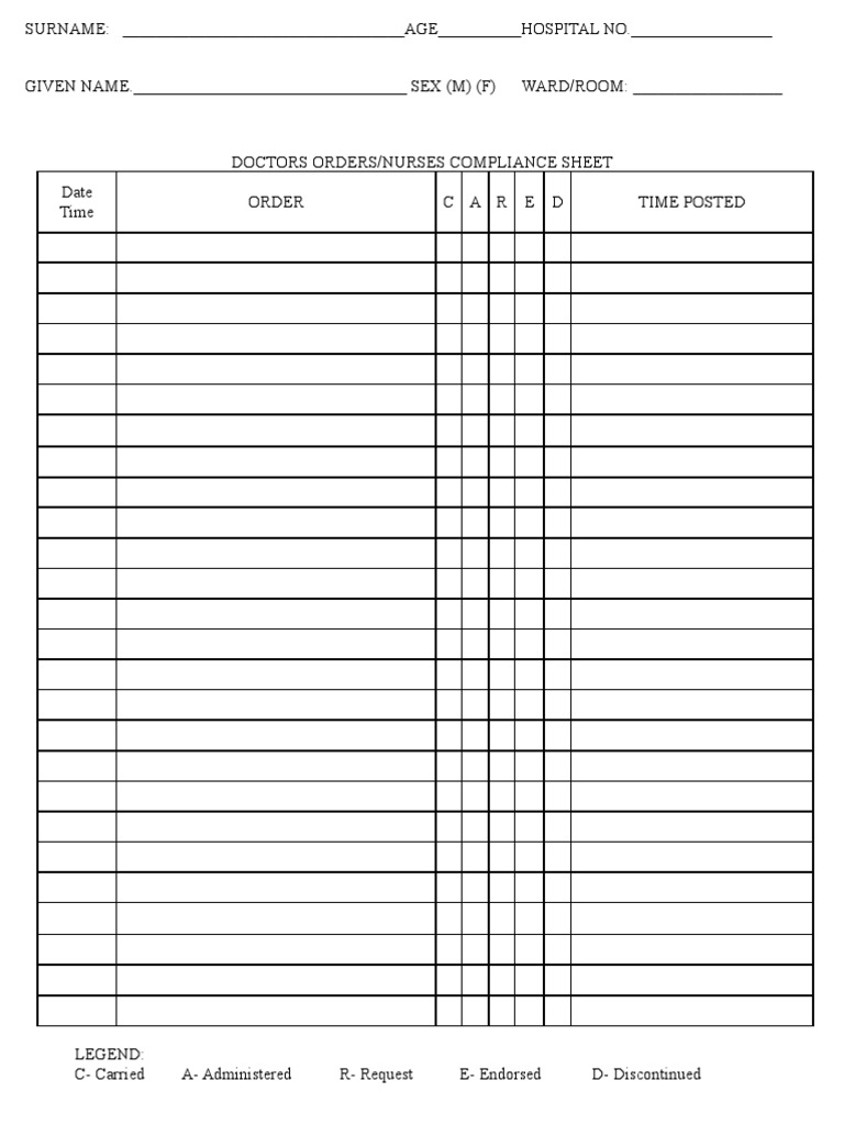 Doctor's Orders Compliance Sheet | PDF | Career & Growth | Law