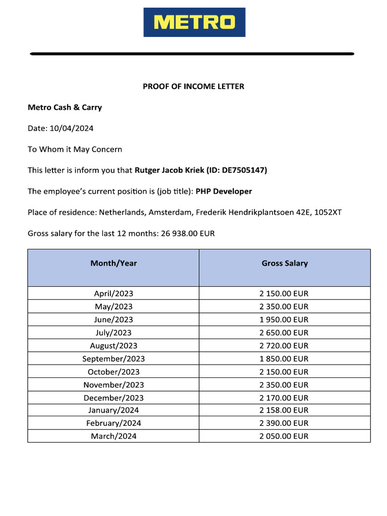 Proof of Income | PDF