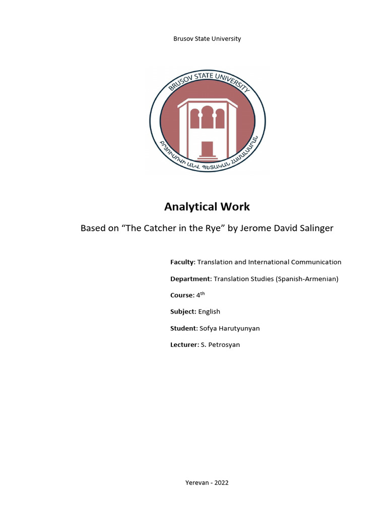 Analytical Work | PDF | Translations | Idiom
