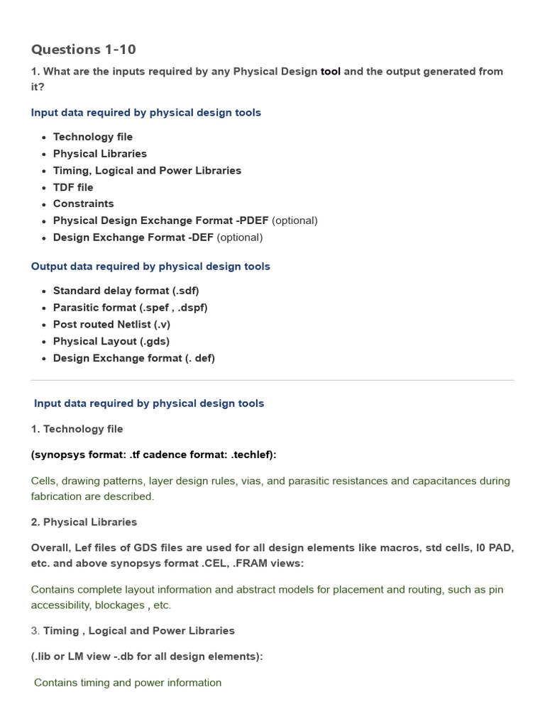 Back-End 500 Questions Ing - Back-End Physical Design Questions-CSDN Blog | PDF | Computer ...