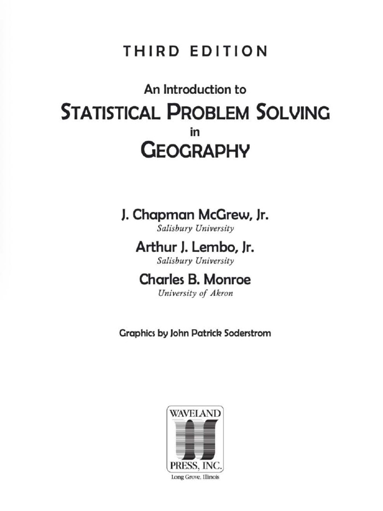 Statistical Problem Solving Geography: Third Edition | PDF | Statistics ...