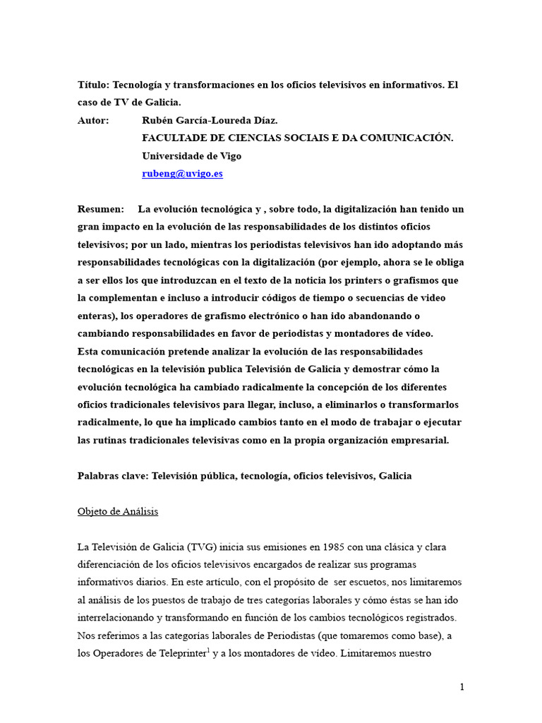 3tecnologia y Transformaciones en Los Oficios Televisivos en ... 3tecnologia y Transformaciones en Los Oficios Televisivos en ...