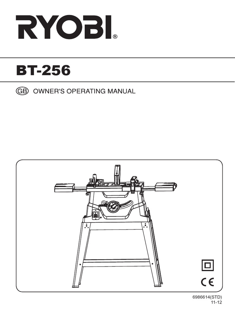 Ryobi Table Saw BT-256-manual | PDF | Screw | Knife