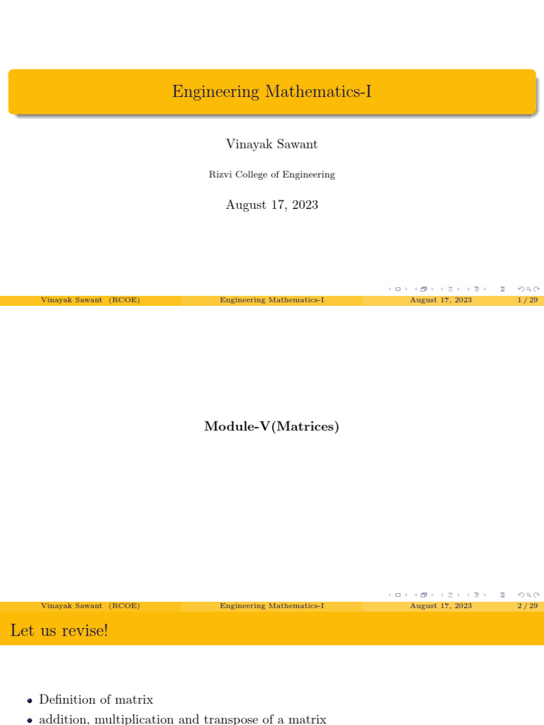 Module-V(ppt)-1 | PDF | Matrix (Mathematics) | Functions And Mappings