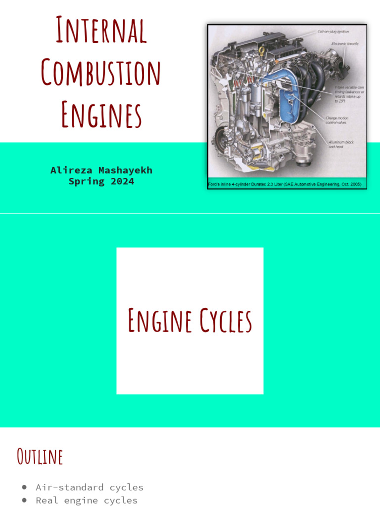 04_Engine_Cycles_Spring_2024 | PDF | Internal Combustion Engine | Engines