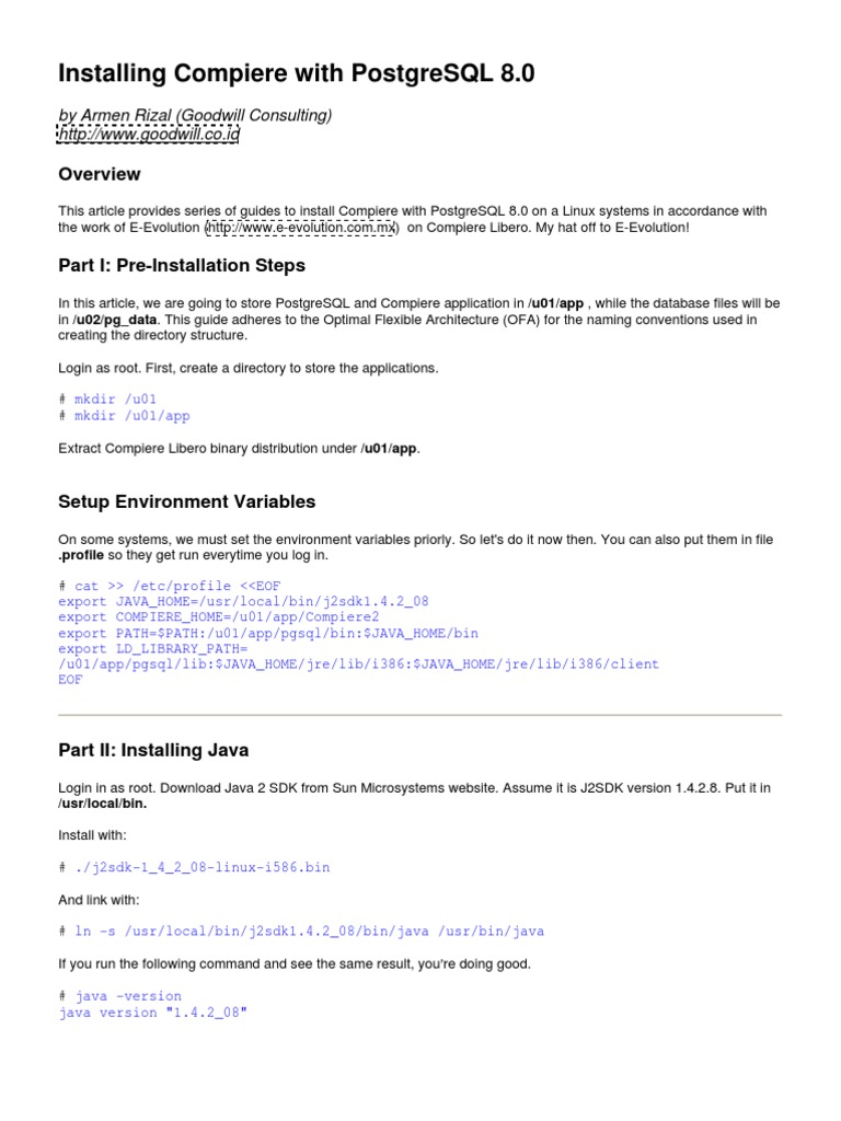 Compiere Postgresql Pdf Postgre Sql Java Programming Language 