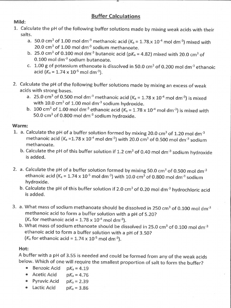 buffer worksheet | PDF