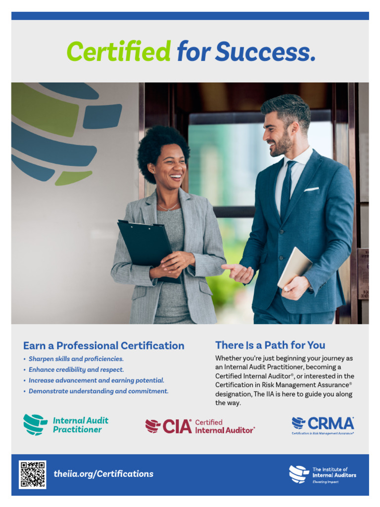 Certified For Success - IIA Certifications Flyer | PDF | Internal Audit | Risk