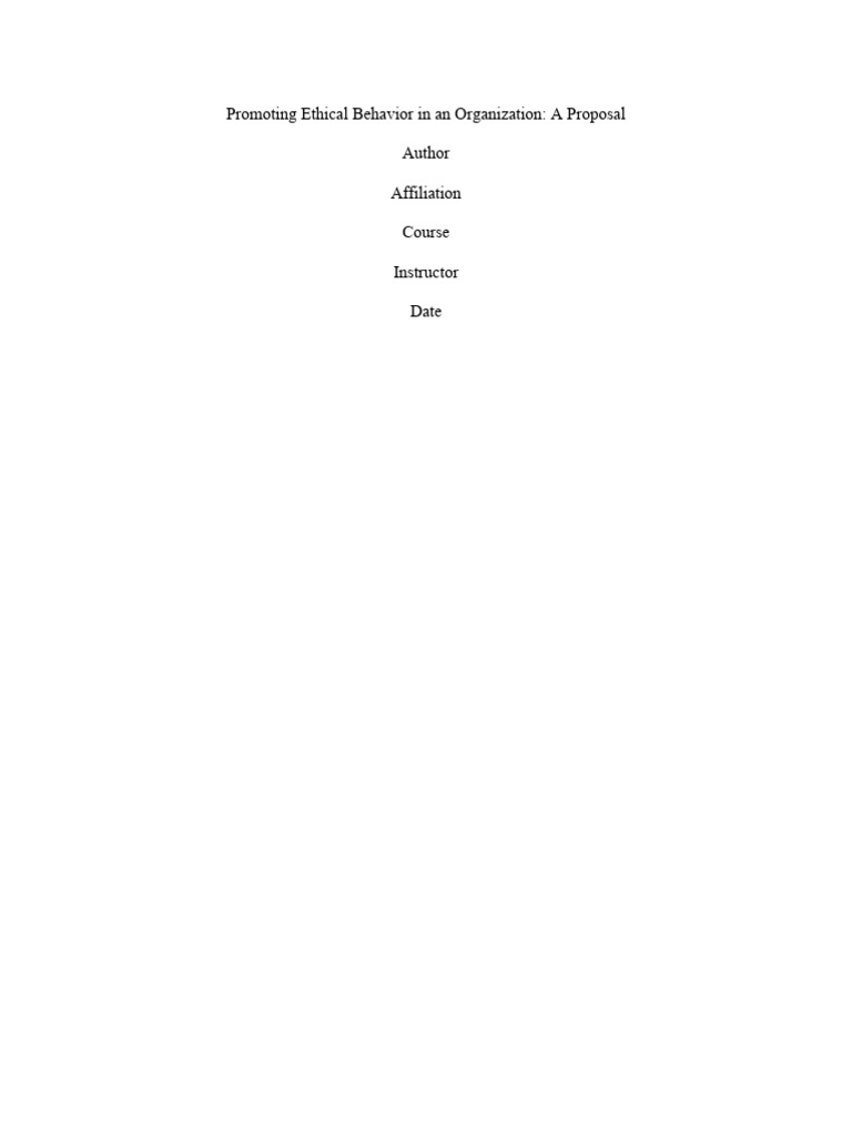 Promoting Ethical Behavior in An Organization | PDF | Human Resource ...