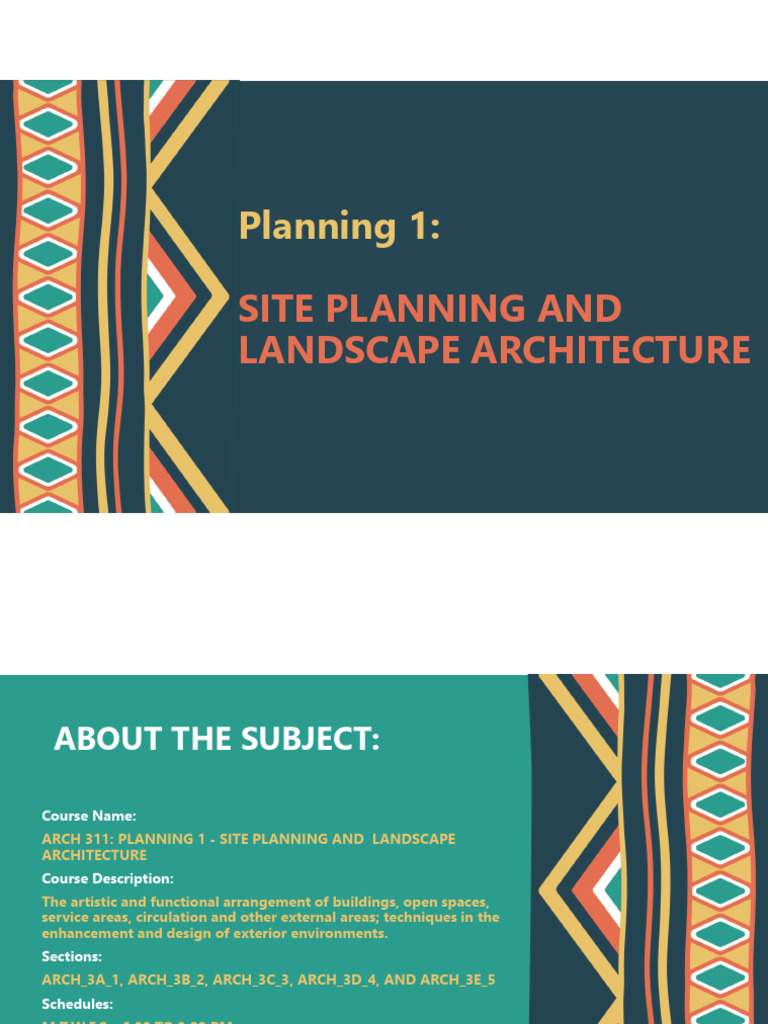 ARCH 311 - Week 1 Presentation | PDF | Landscape | Architect