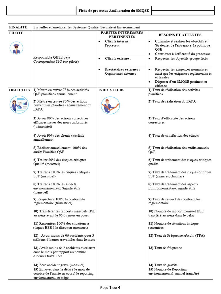 Fiche de processus SMQSE Amélioration | PDF | Audit