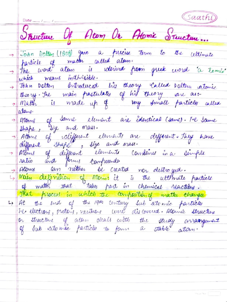 Structure Of Atom Pdf