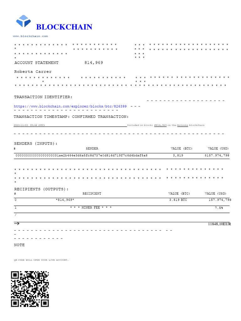 Blockchain Account Statement Summary | PDF | Banking Technology ...