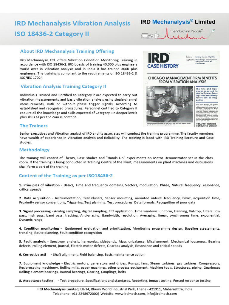 ISO18436 Category II | PDF | Mechanical Engineering