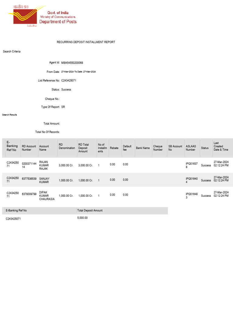 .Trashed 1714121691 RDInstallmentReport27 03 2024 | PDF | Banking | Financial Services