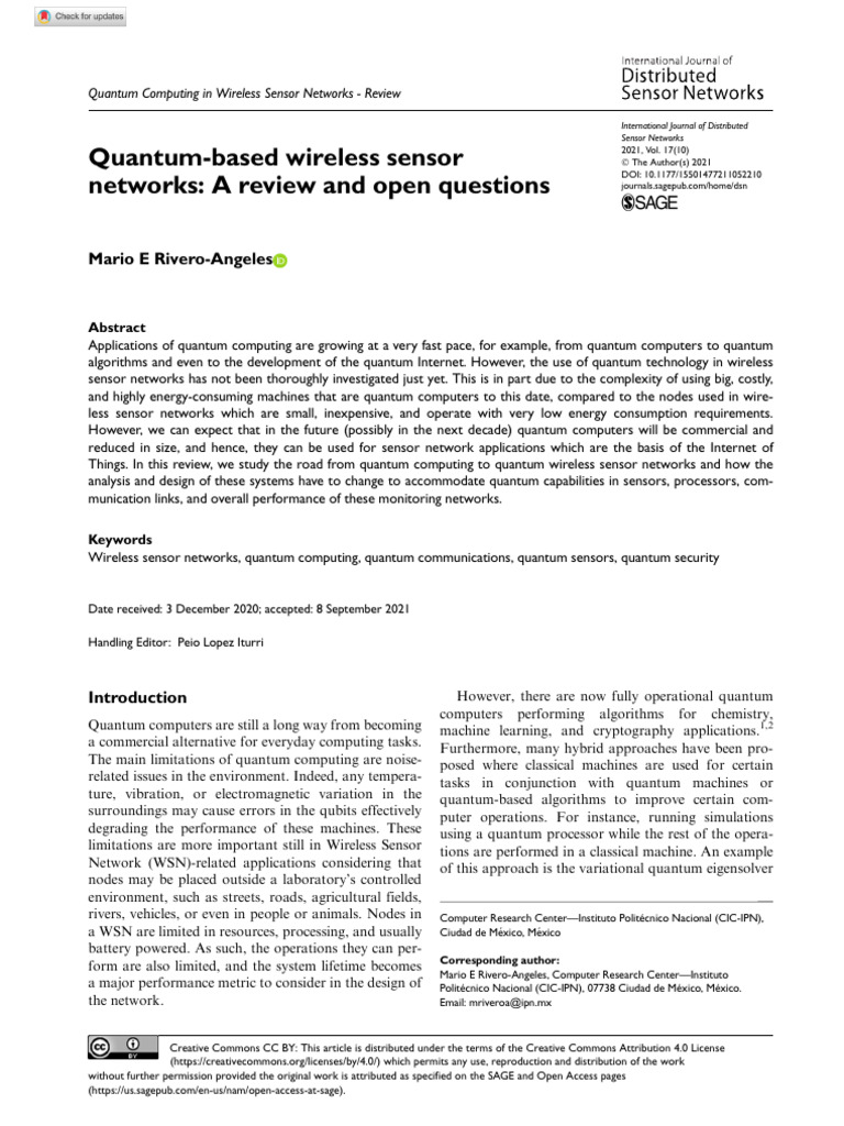 SENSORS11 | PDF | Wireless Sensor Network | Quantum Computing