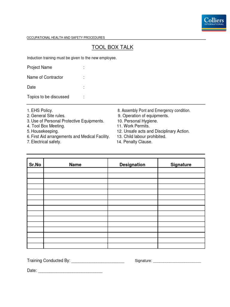 28.tool Box Talk | PDF