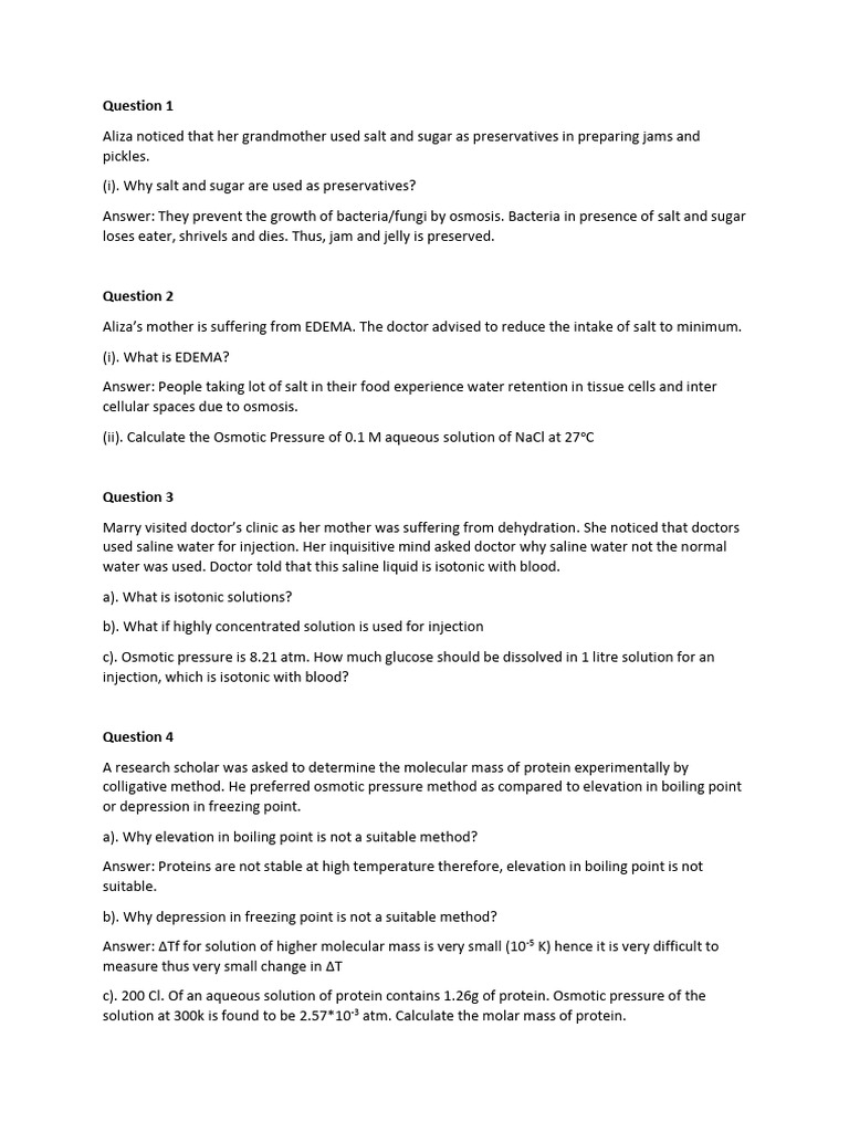 Question Chemistry | PDF | Cooking, Food & Wine | Science & Mathematics