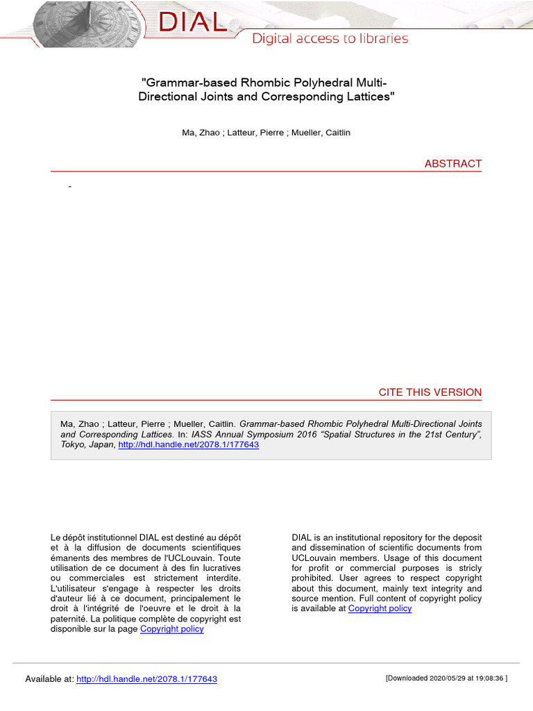 Grammar-based Rhombic Polyhedral Multi-Directional Joints and Corresponding Lattices | PDF ...
