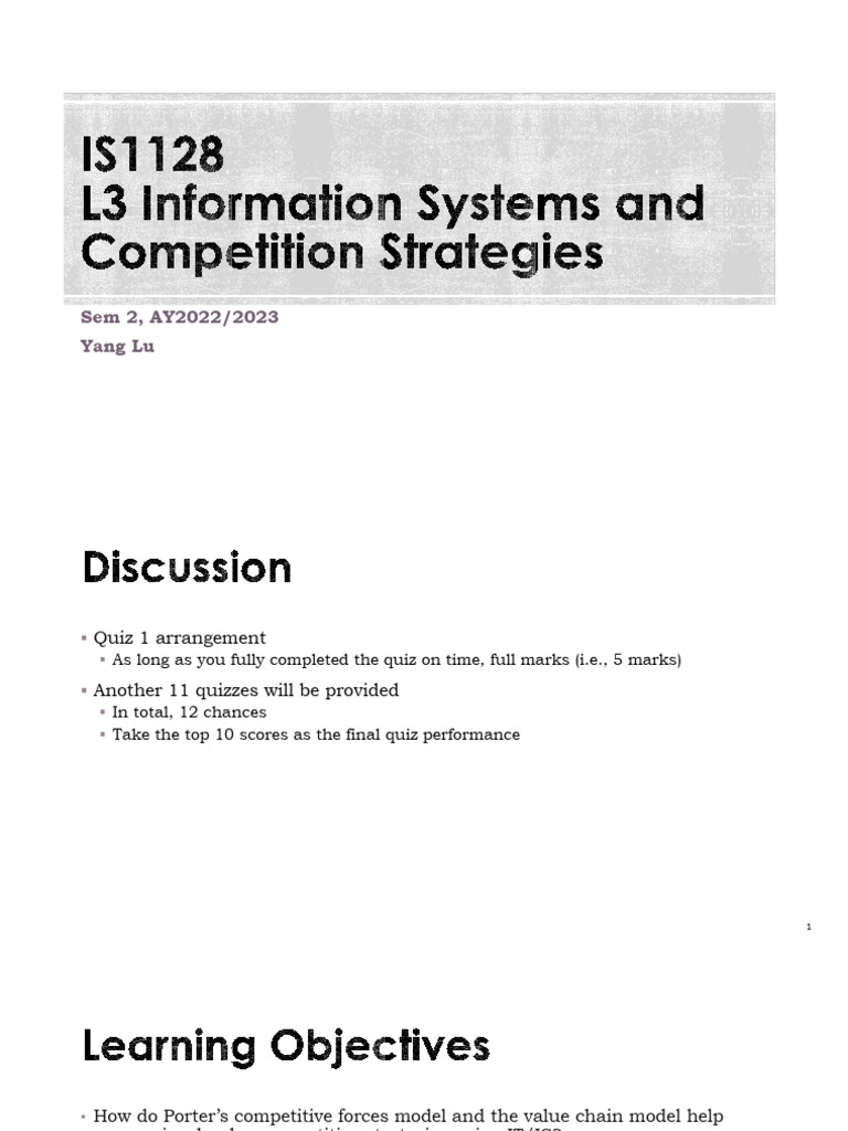 L3-Information Systems and Competition Strategies | PDF | Business ...