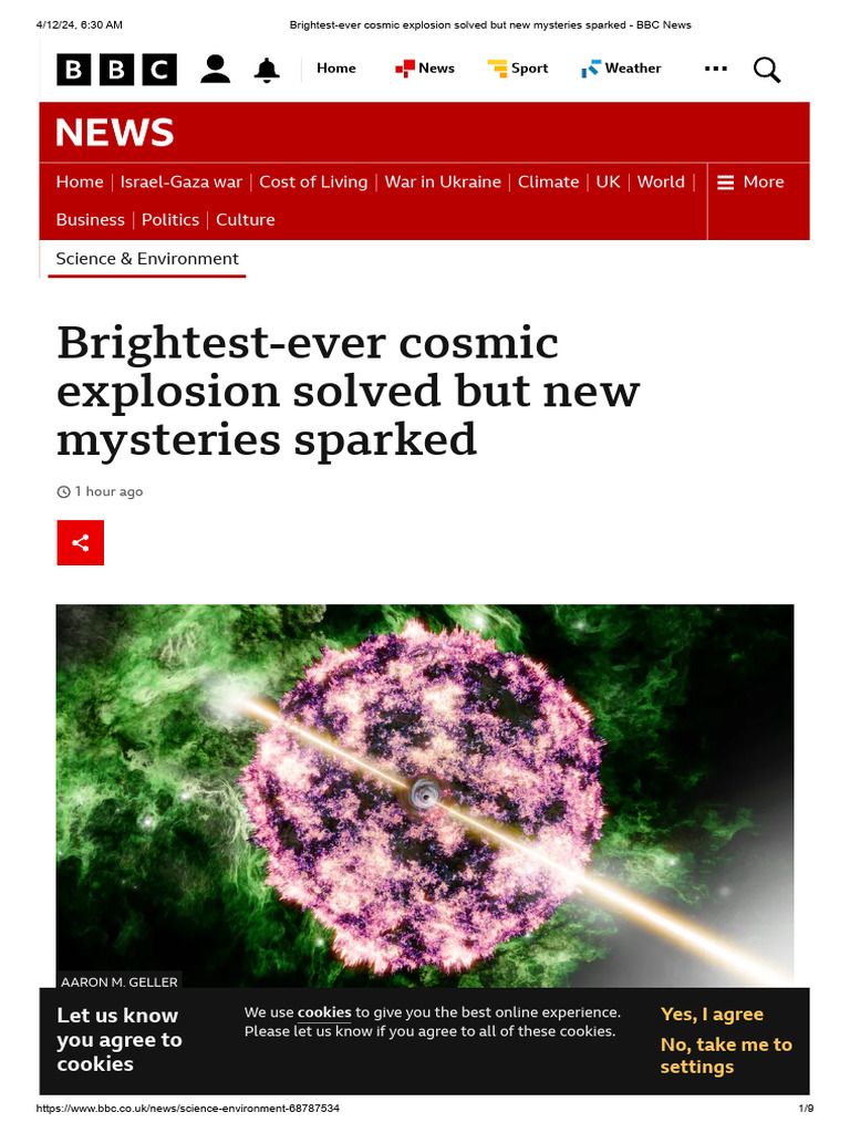Brightest-Ever Cosmic Explosion Solved But New Mysteries Sparked - BBC ...