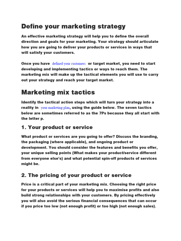 Define Your Marketing Strategy | PDF | Marketing | Brand
