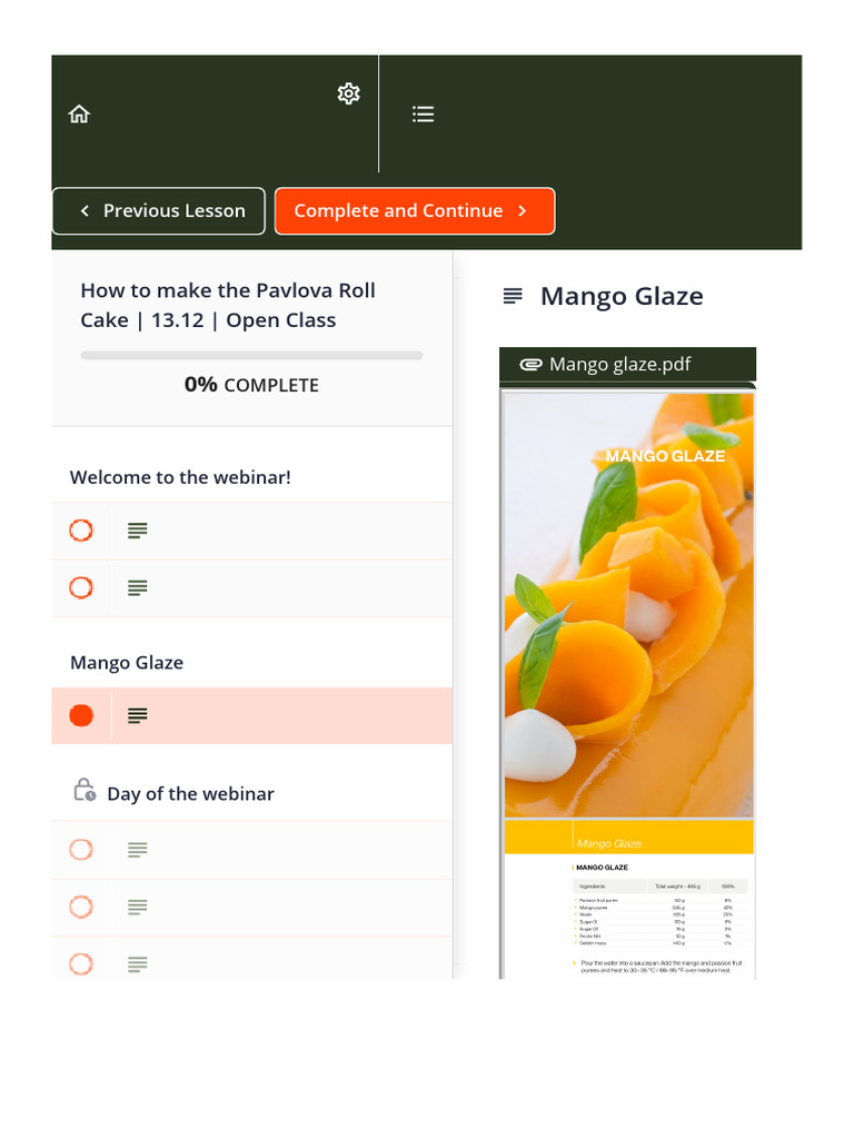 Mango Glaze - KICA Academy | PDF