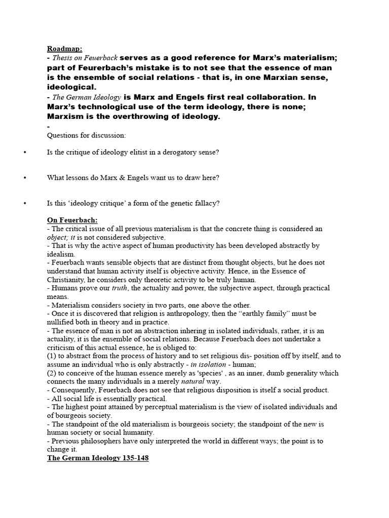 Marxism Notes | PDF | Ideologies | Karl Marx