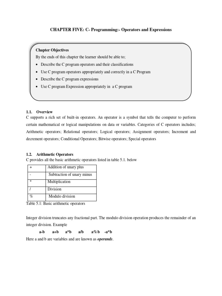 Chapter Five | PDF | Arithmetic | Computer Programming