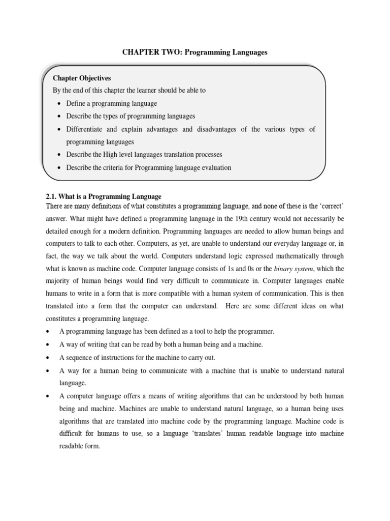 Chapter Two | PDF | Computer Program | Programming