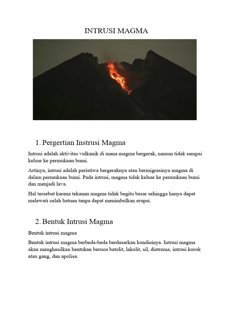 Intrusi Magma Geografi | PDF
