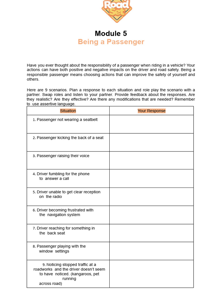 Module 5 Student Being A Passenger v4 | PDF