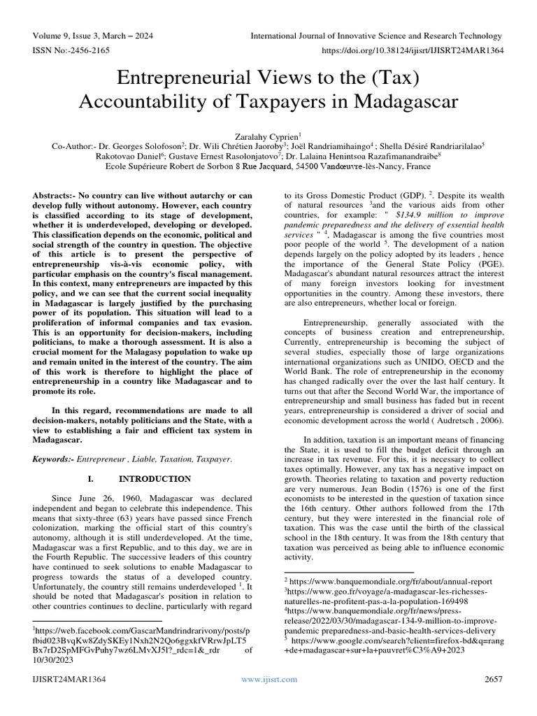 Entrepreneurial Views To The (Tax) Accountability of Taxpayers in ...