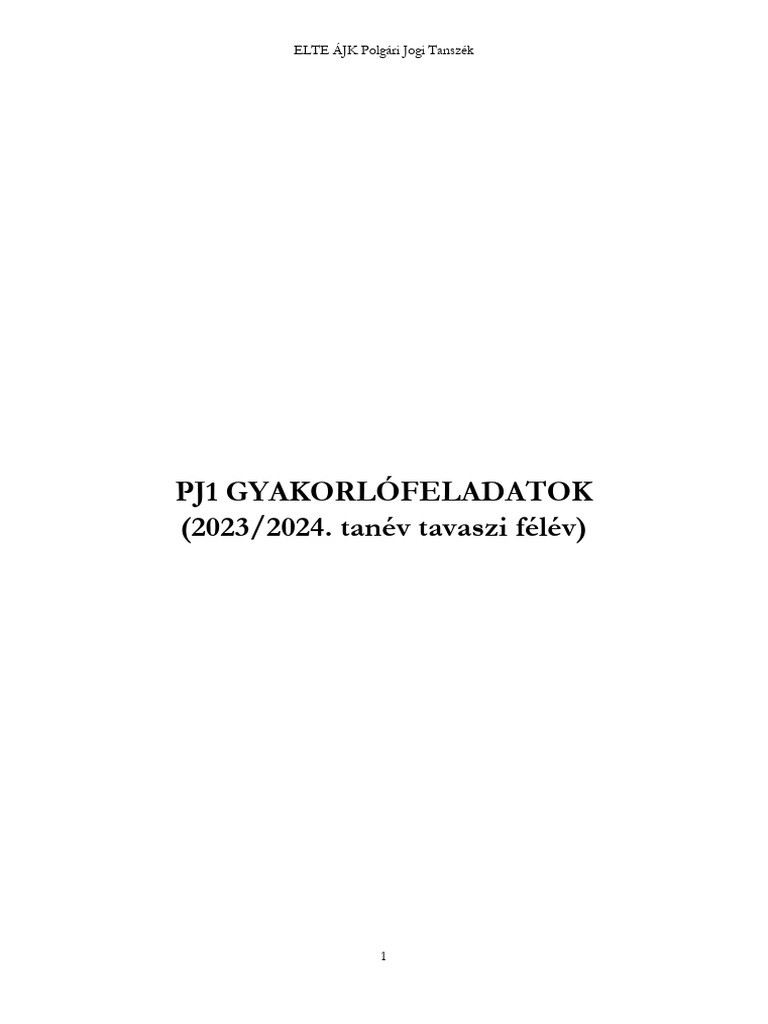 PJ1-gyakorlófeladatok-2024 | PDF