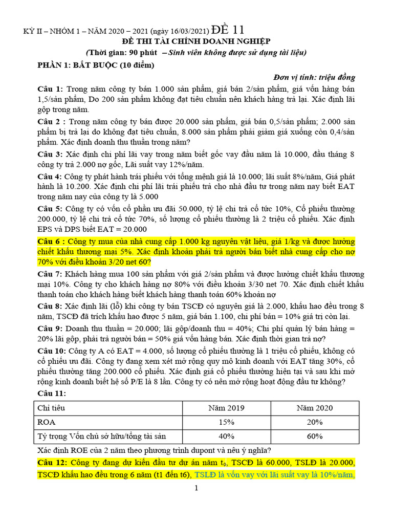 Đề thi 11 TCDN và lời giải mới nhất | PDF