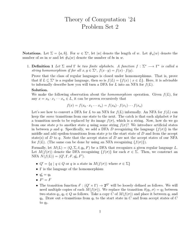 Pset2 Solutions | PDF | Mathematics | Applied Mathematics