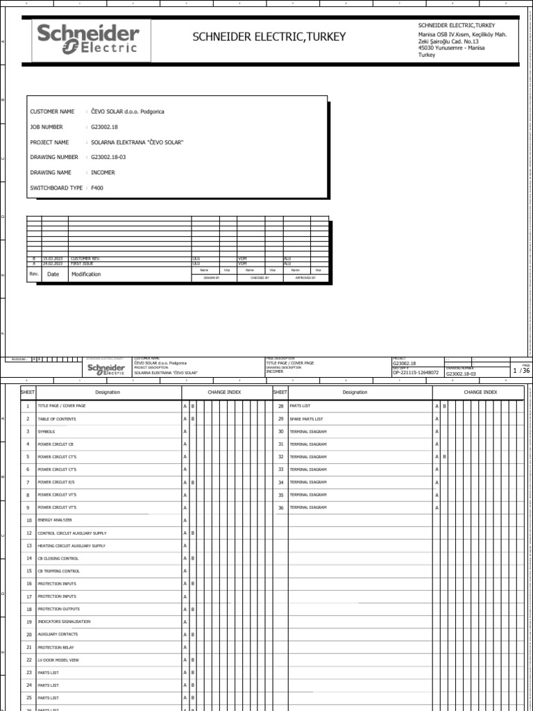 G23002.18 03-Incomer | PDF | Relay | Switch