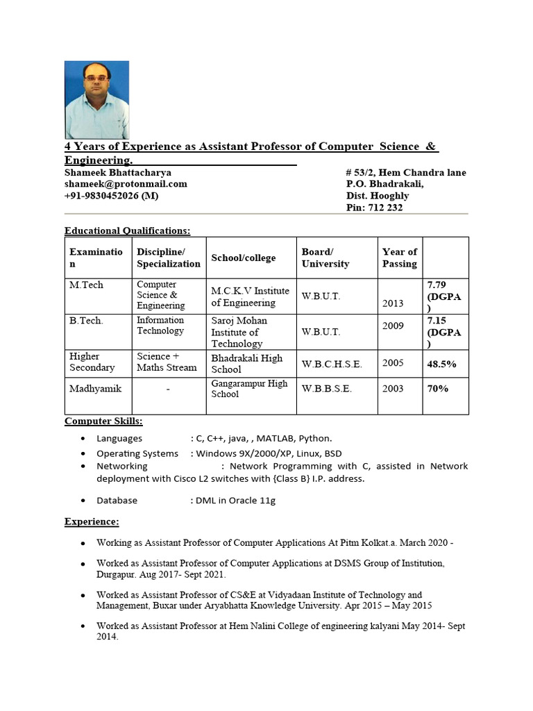 Shameek Resume - T | PDF | Computing | Computer Science