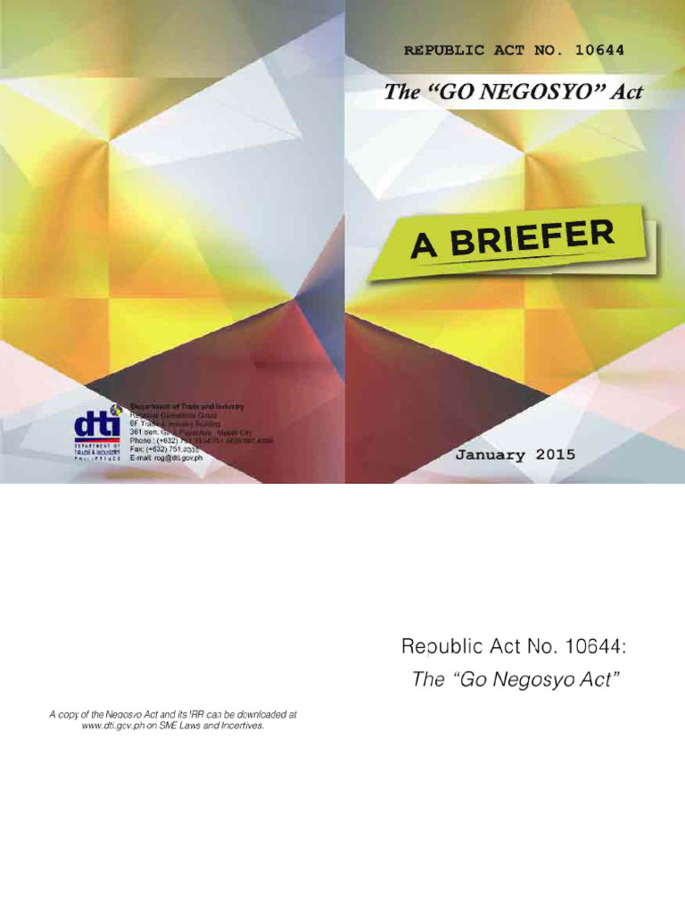 2015 Negosyo Center Briefer | PDF