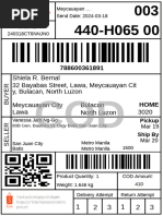 Sample of Shopee Way Bill | PDF