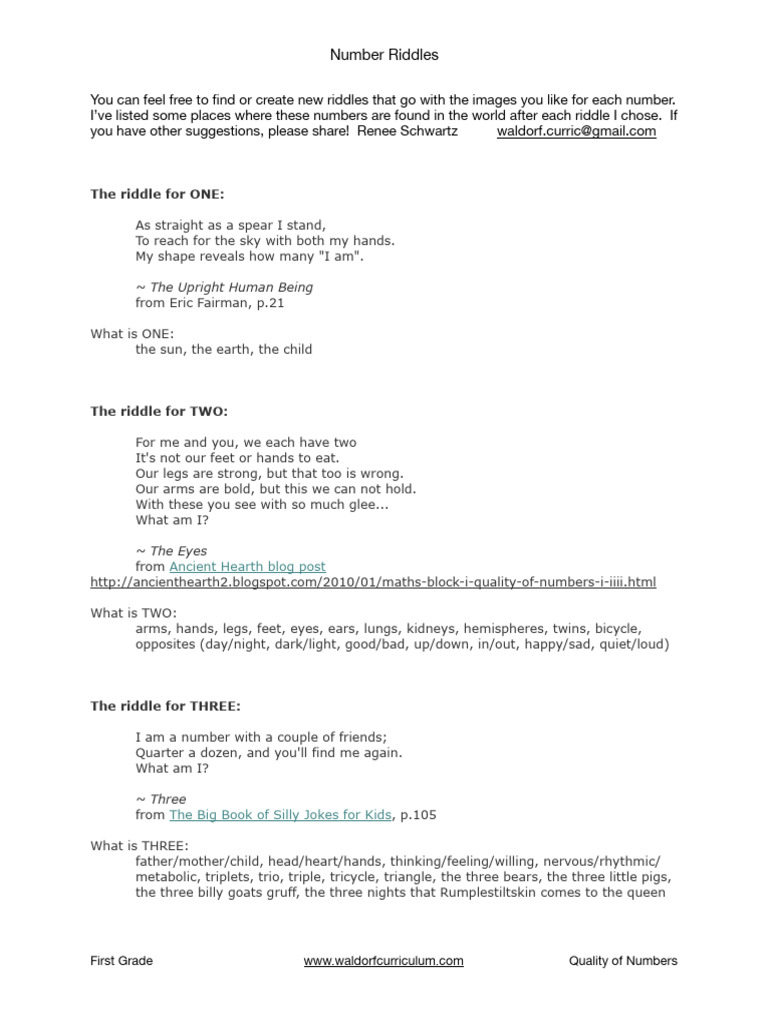 Number Riddles | PDF